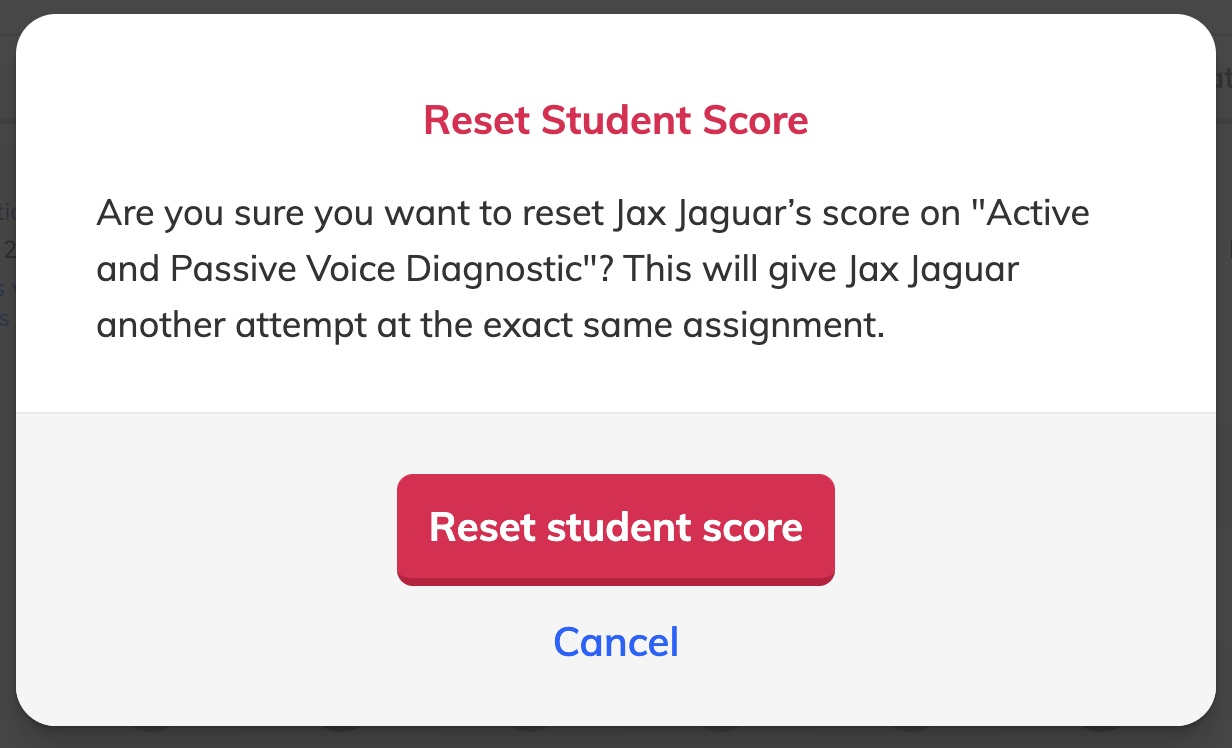 How to Reset a Quiz or Diagnostic Score – NoRedInk Help Center