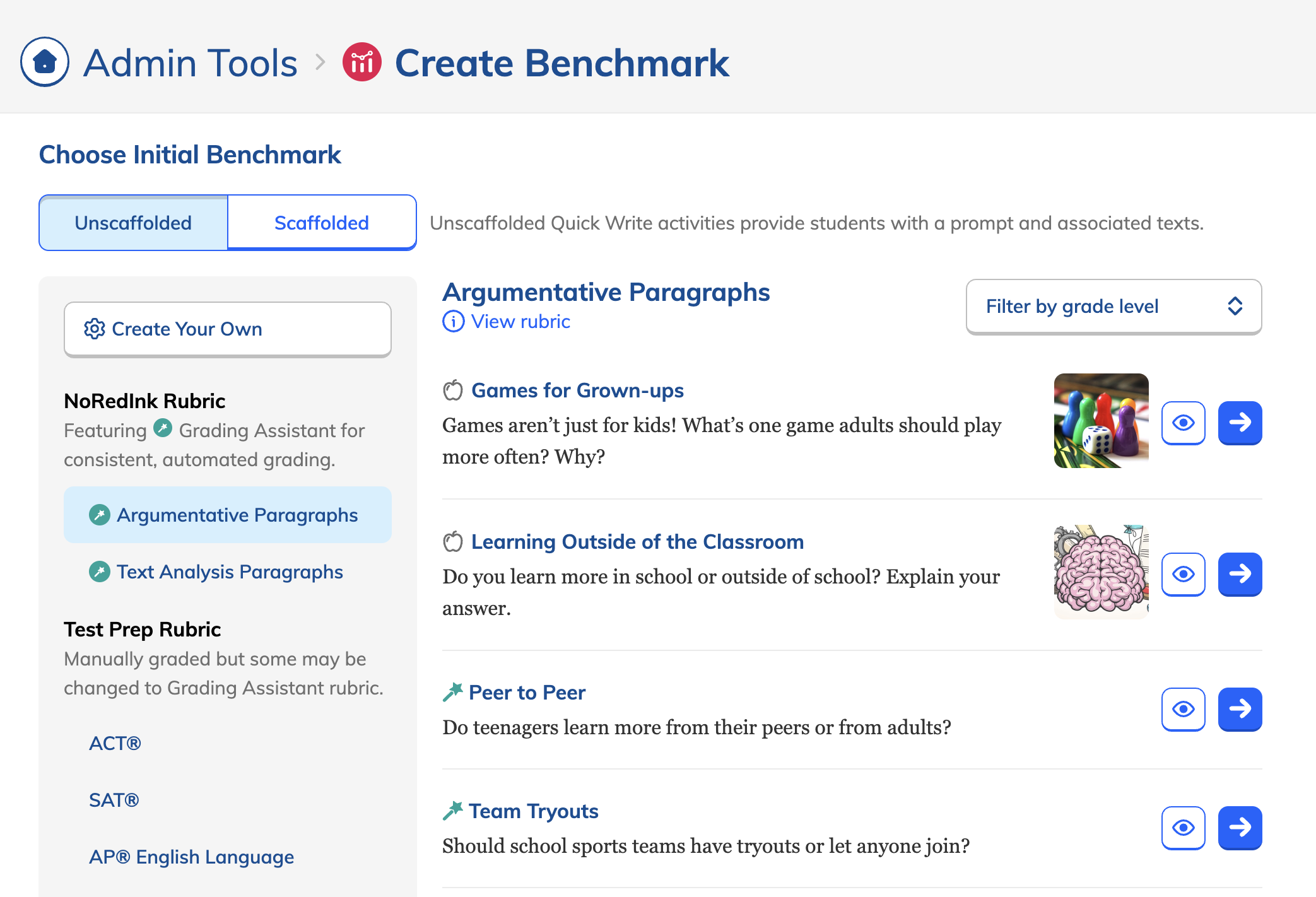How To Create A Grading Assistant Powered Writing Benchmark Noredink