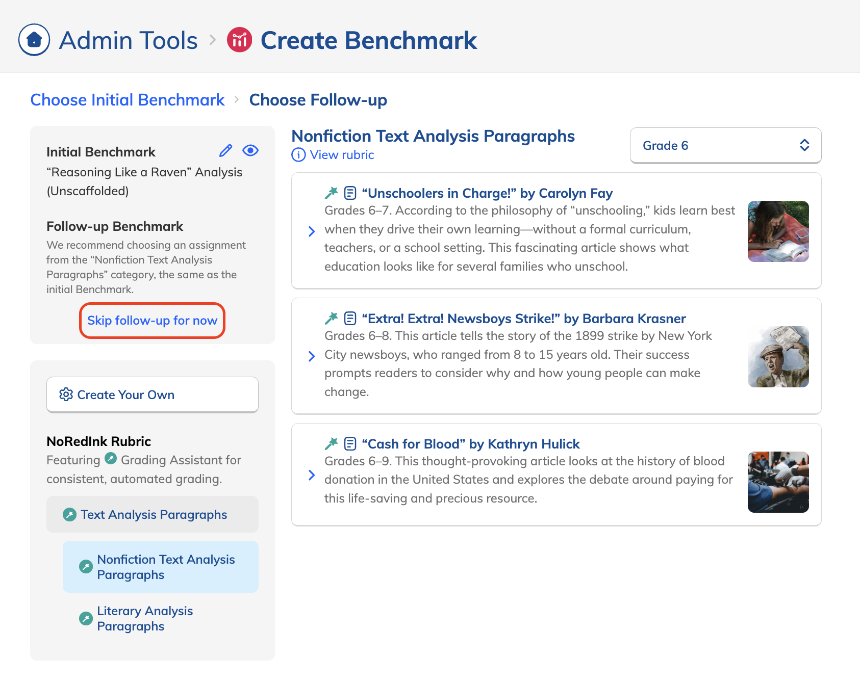 How To Create A Grading Assistant Powered Writing Benchmark Noredink