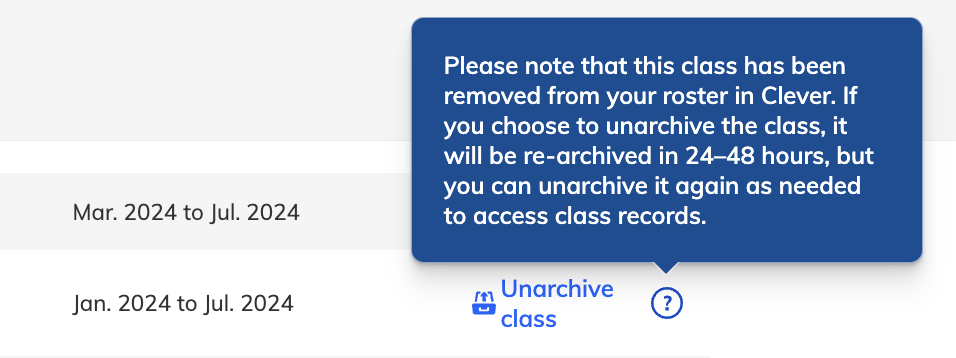 Can I unarchive Clever classes? – NoRedInk Help Center