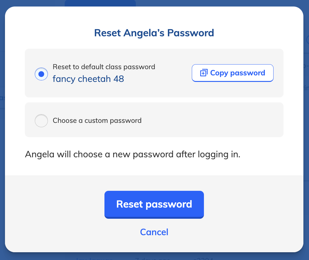 Reset a Student's Password – NoRedInk Help Center