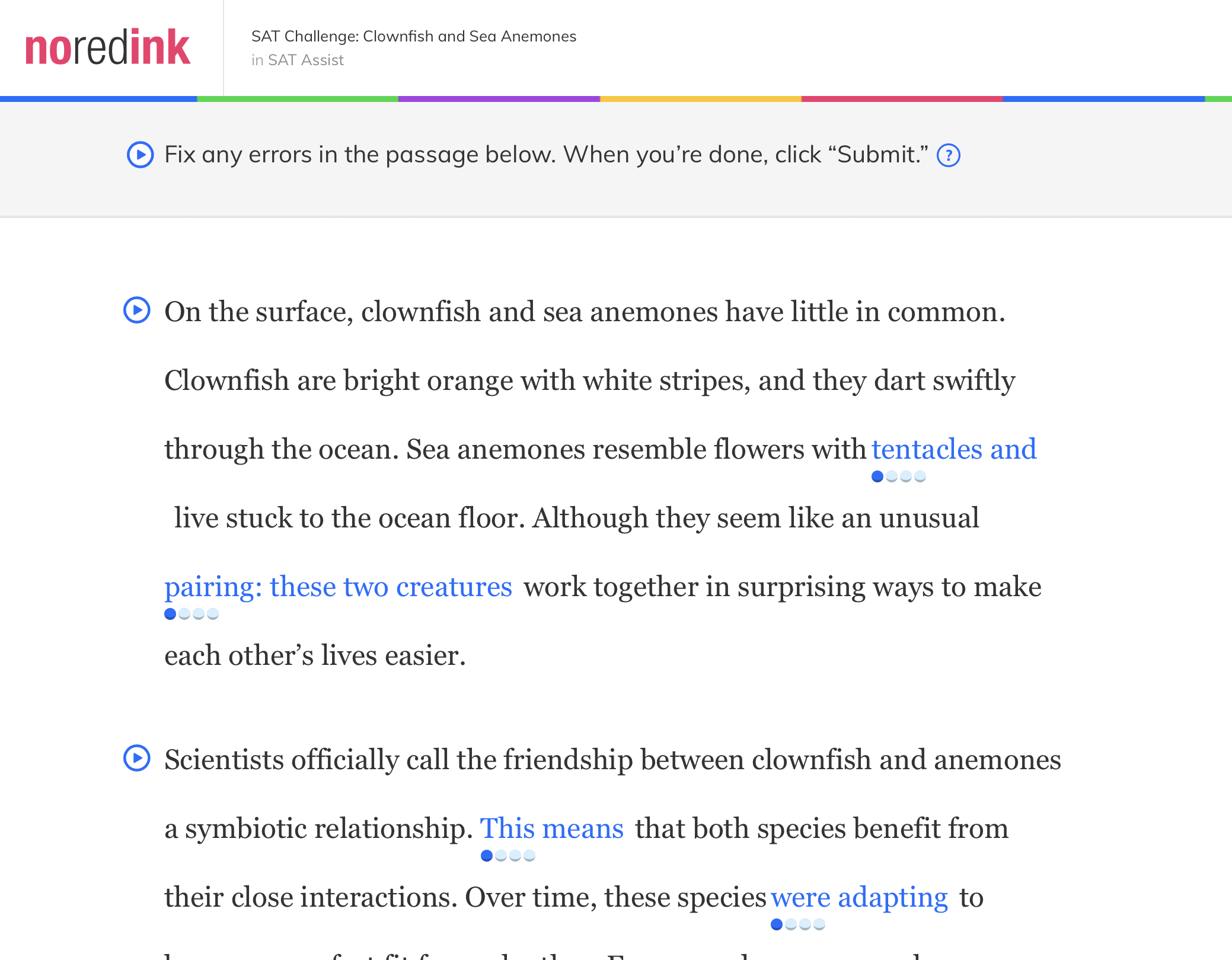 Passage quizzes for ACT® and SAT® skill review – NoRedInk Help Center