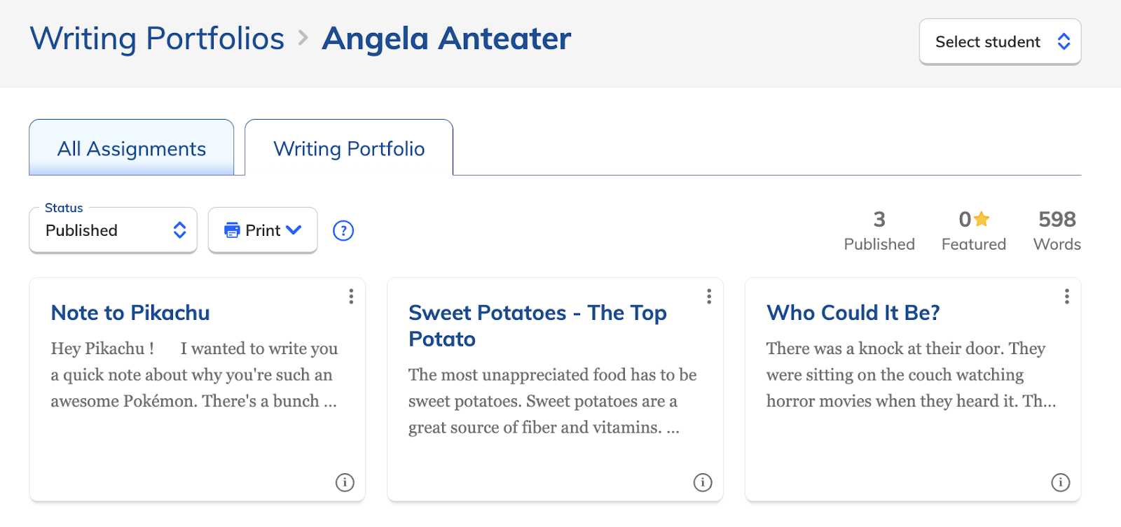 How to View Writing Portfolios – NoRedInk Help Center