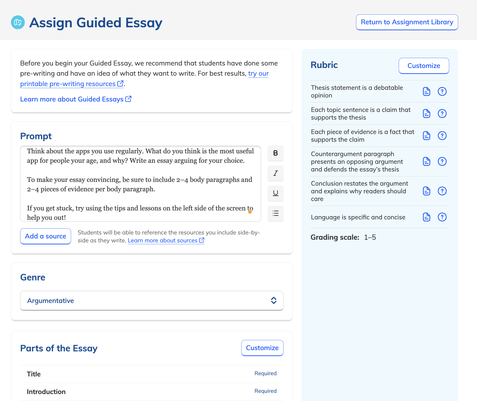 How to Create and Assign a Guided Essay – NoRedInk Help Center