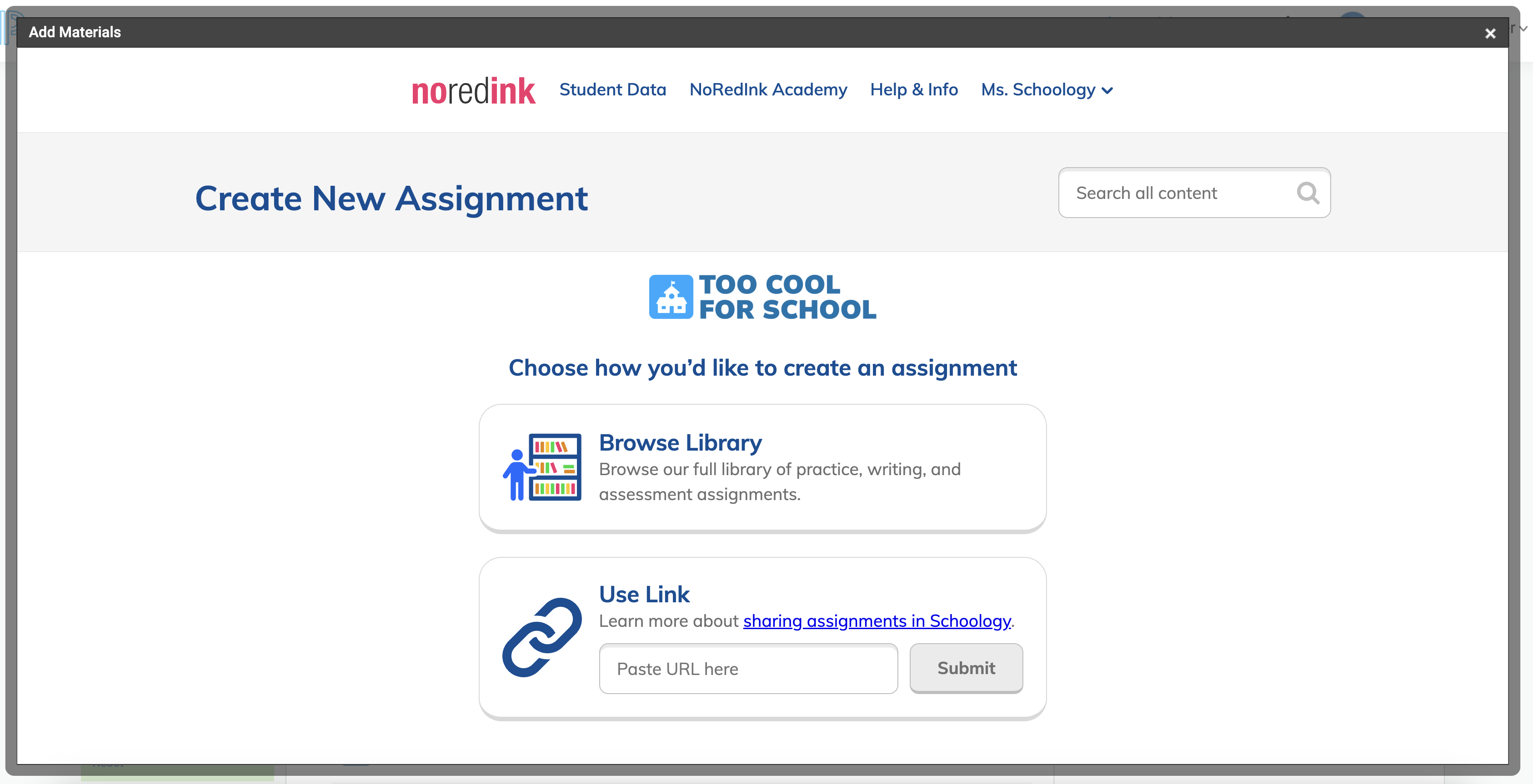 How to Create a NoRedInk Assignment in Schoology – NoRedInk Help Center