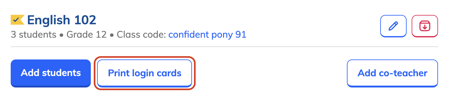 How to Access and Print Student Login Cards – NoRedInk Help Center