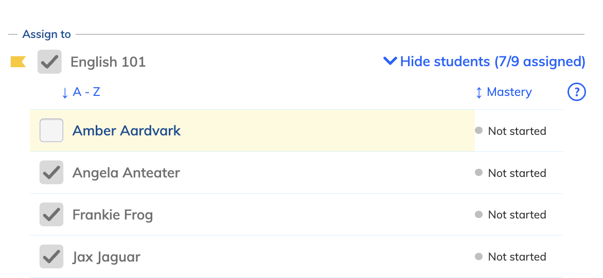 How do I make sure students can see the assignments I've created? – NoRedInk Help Center