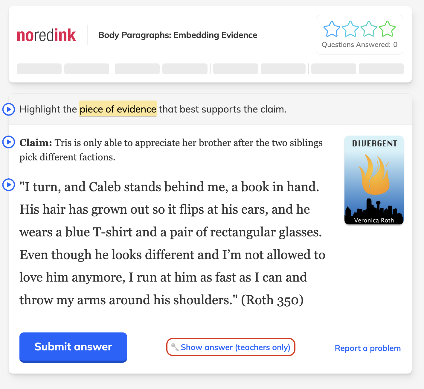 Show Students Lessons and Sample Questions – NoRedInk Help Center
