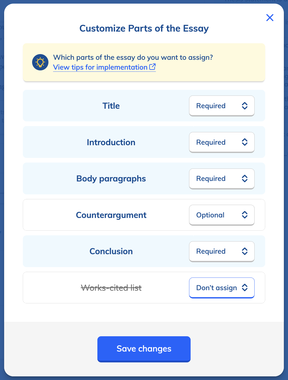 Assigning Specific Parts of a Guided Essay – NoRedInk Help Center