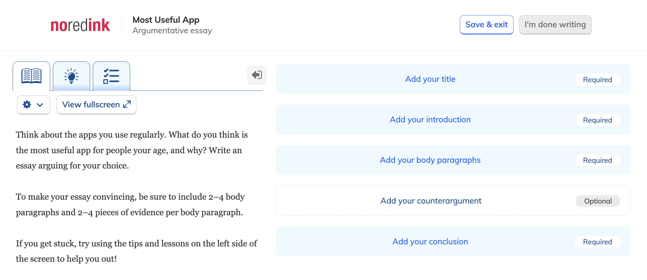 Assigning Specific Parts of a Guided Essay – NoRedInk Help Center