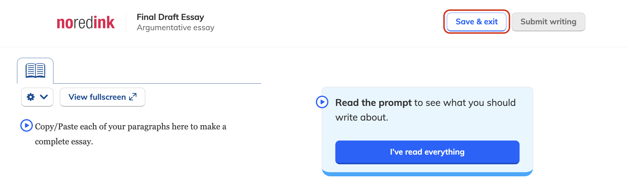 How do I save my work and return to it later? – NoRedInk Help Center