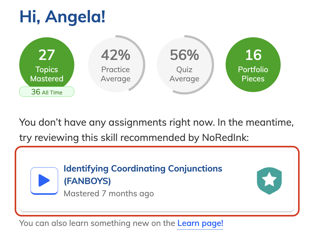 What is Mastery Review? – NoRedInk Help Center